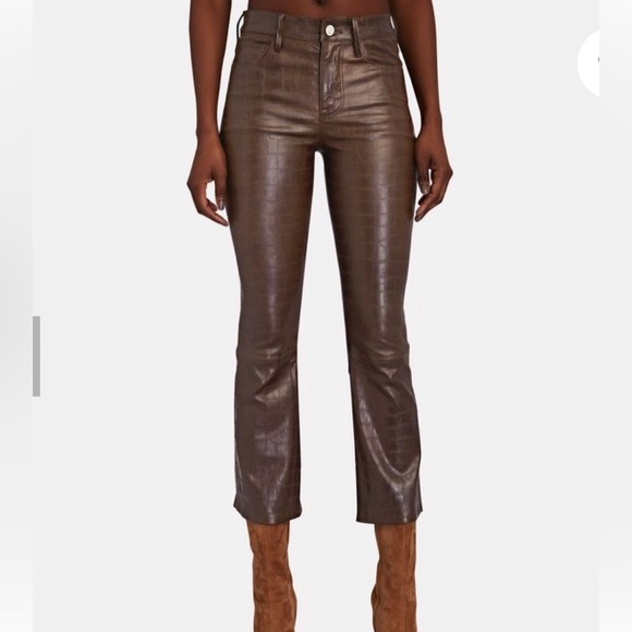 Frame Denim | Pants & Jumpsuits | Frame Le Crop Mini Boot Leather Pants ...